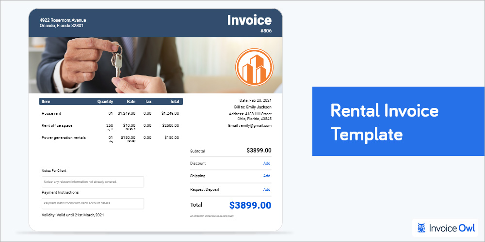 Rent Invoice Template - Create & Download Free Templates