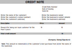 What is Credit Note Template and When Should You Use