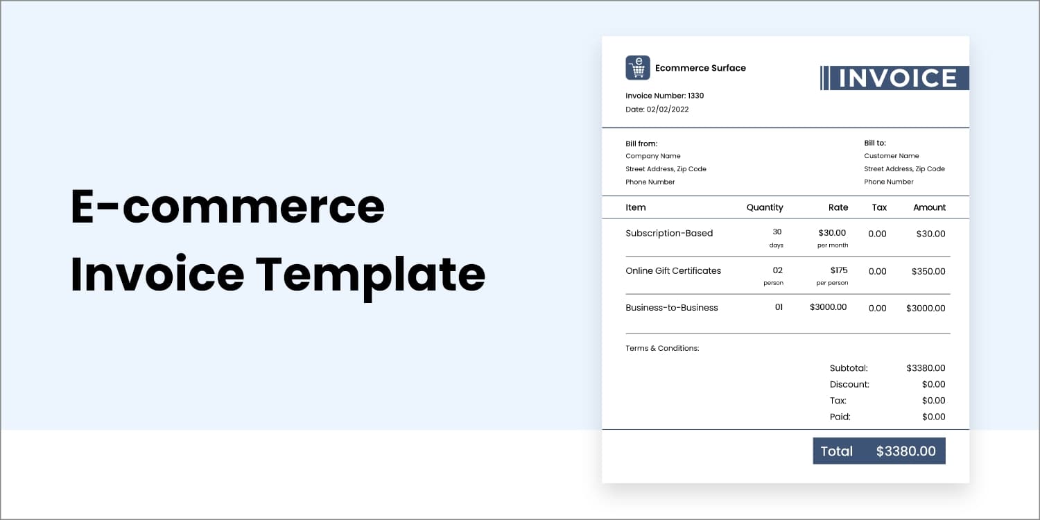 E-Commerce Invoice Template: [Word, Excel and PDF] | InvoiceOwl