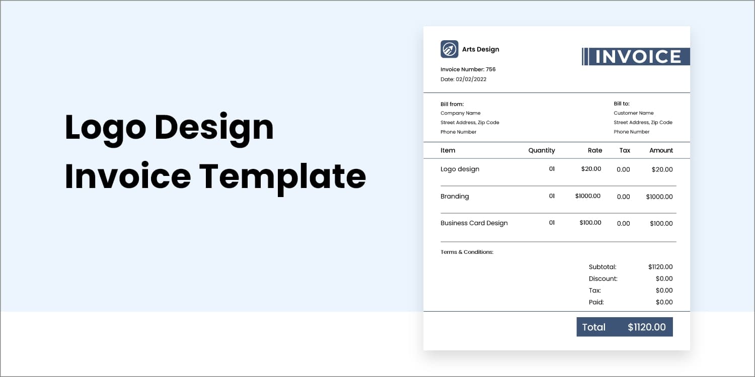 Logo Design Invoice Template [Free Download in Word, Excel, and PDF]